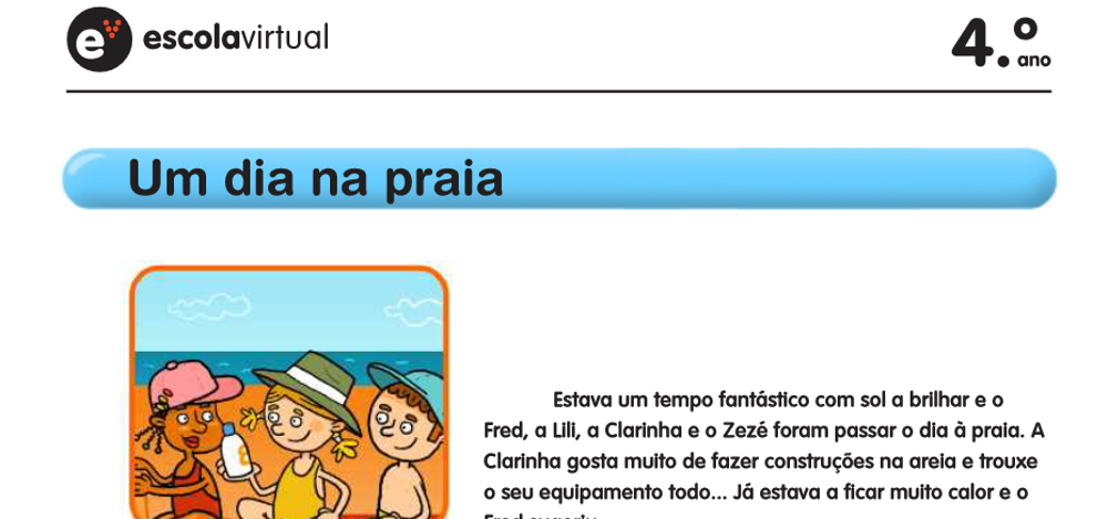 Um dia na praia: história - Escola Virtual