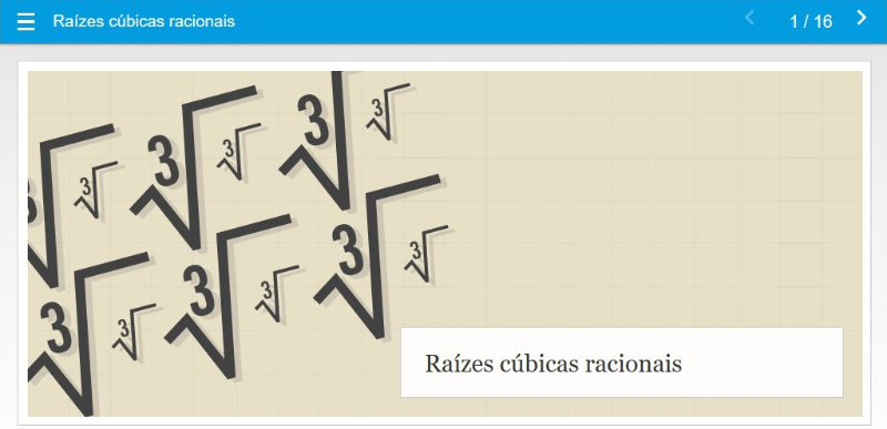 Raízes cúbicas racionais - Escola Virtual