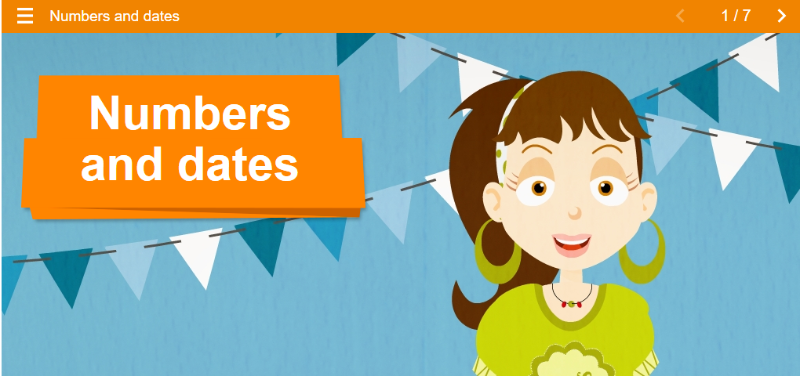 Numbers And Dates Escola Virtual
