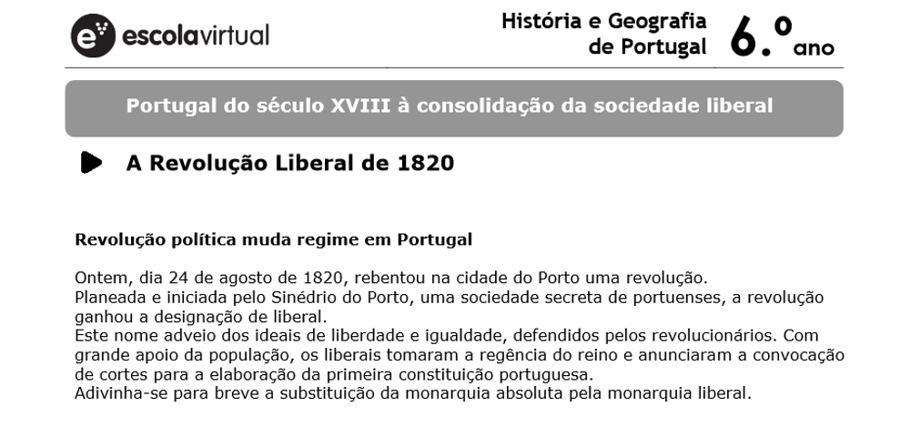 A Revolução Liberal de 1820: revolução política muda regime em Portugal ...