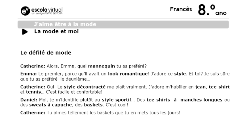 Escola Virtual - Le défilé de mode