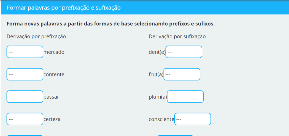 Formar palavras por prefixação e sufixação - Escola Virtual